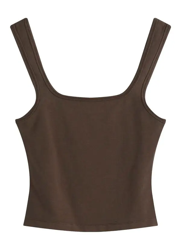 ENTIRE STUDIOS Square Neck Tank Top - Brunette