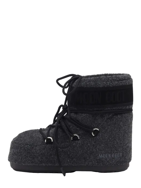 Moon Boot Low Icon Felt Boots - Black Melange