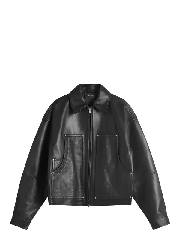 Amiri Ma Quad Leather Work Jacket - Black