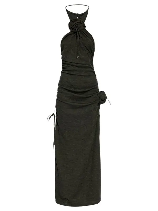 Burberry Wool Halterneck Gown - Grey