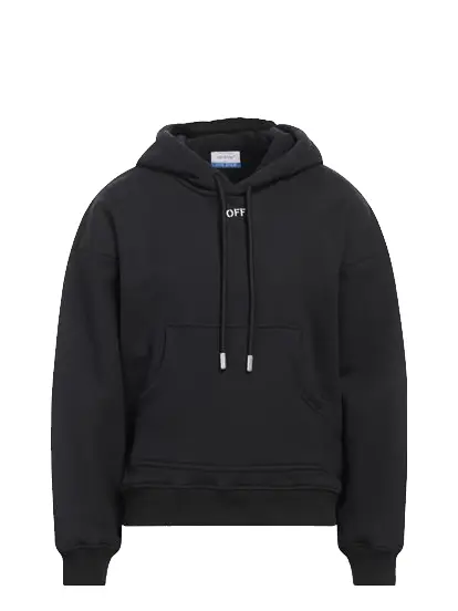 OFF-WHITE™ Fleece Embroidered Logo Hoodie - Black