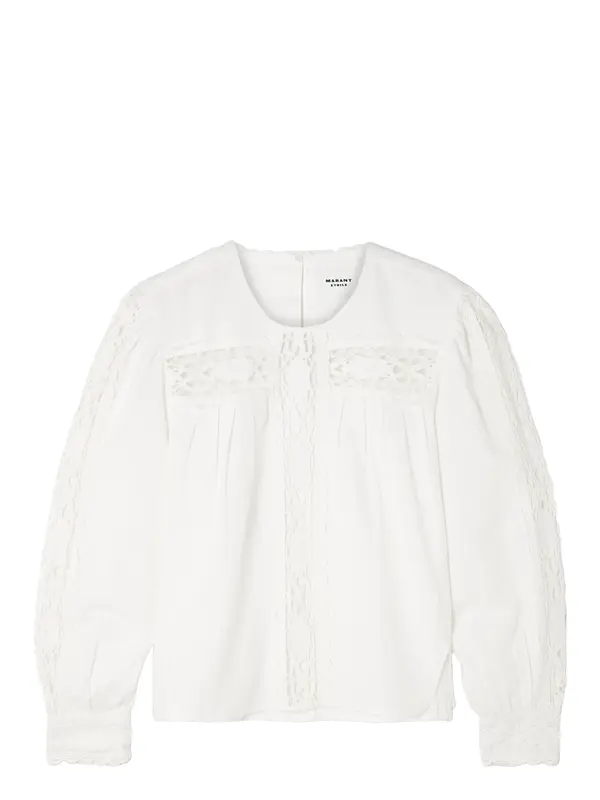 MARANT ETOILE Valmira Lace-trimmed Blouse - White