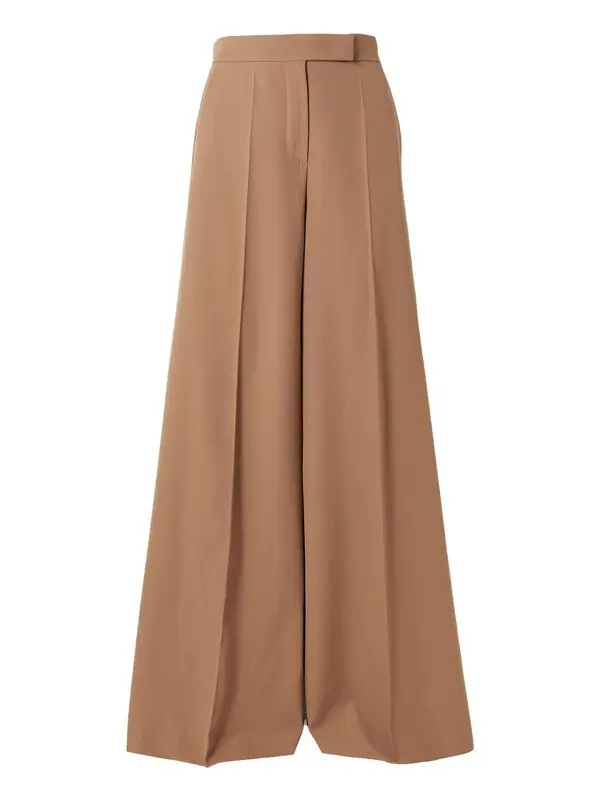 Max Mara Ninfa Wool-twill Wide-leg Trousers - Brown