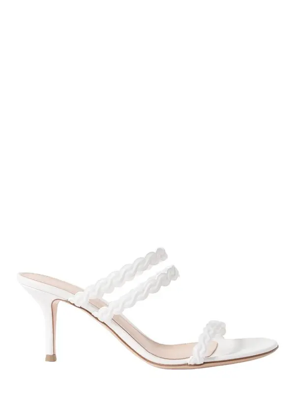 GIANVITO ROSSI Kai 75 Leather Mules - White