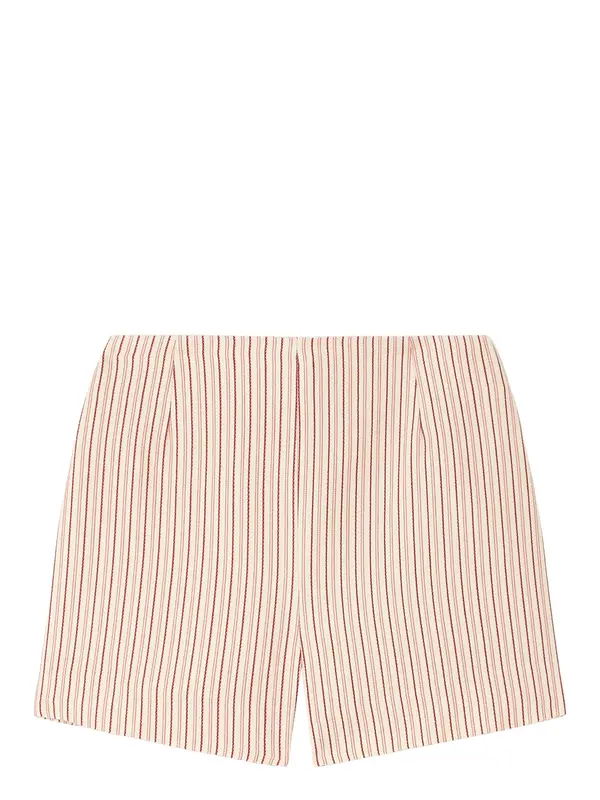 Faithfull The Brand Striped Organic Cotton-blend Shorts - Pink