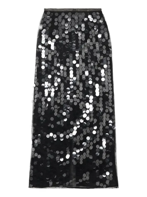16Arlington Dia Embellished Midi Skirt - Black