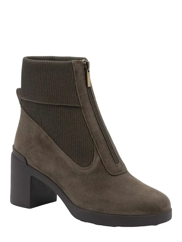 ABEO Metropolis Zip Up Ankle Boots - Olive - Regular