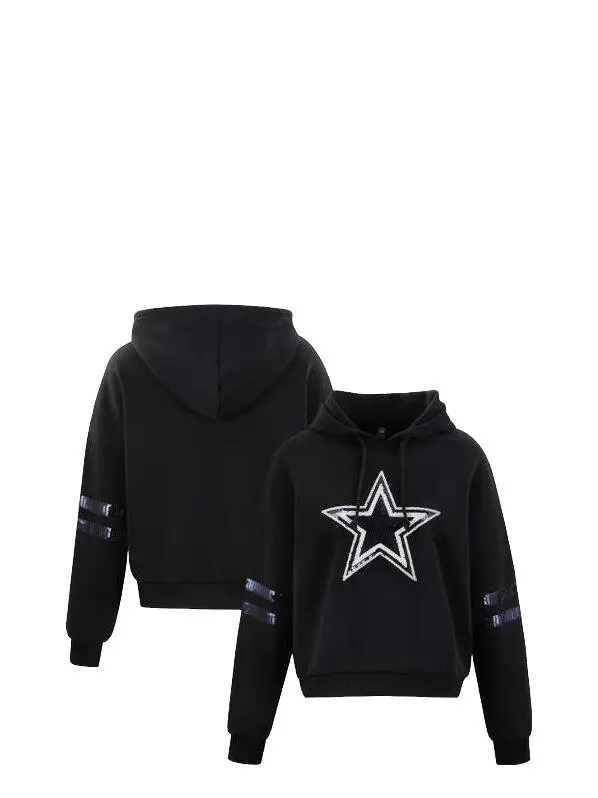 CUCE Dallas Cowboys Sequin Pullover Hoodie - Black