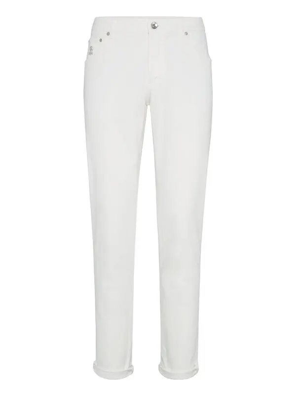 Brunello Cucinelli Garment-dyed Trousers - White