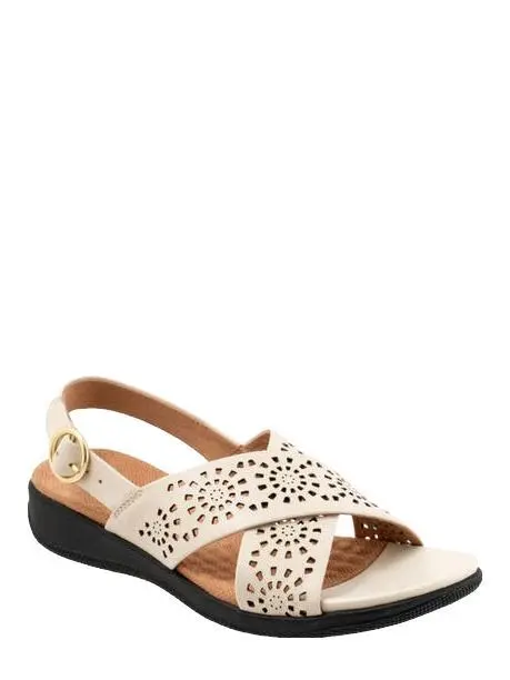 Softwalk Tillman Perforated Slingback Sandal - Bone