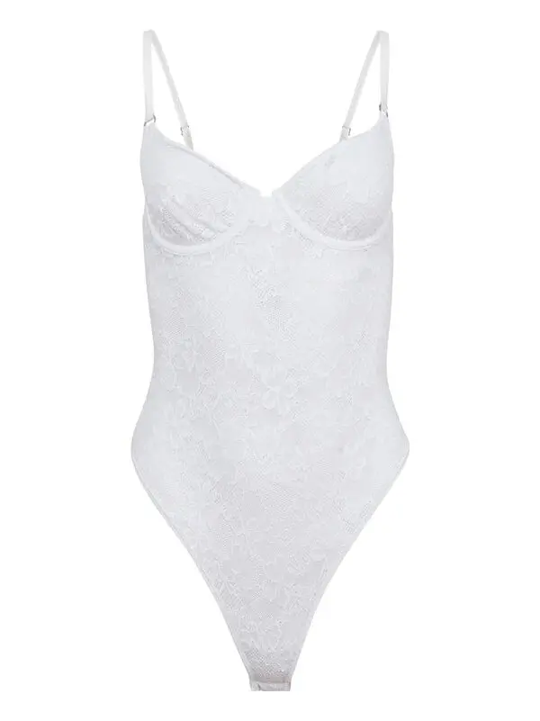FLEUR DU MAL Le Stretch Lace Bodysuit - Ivory