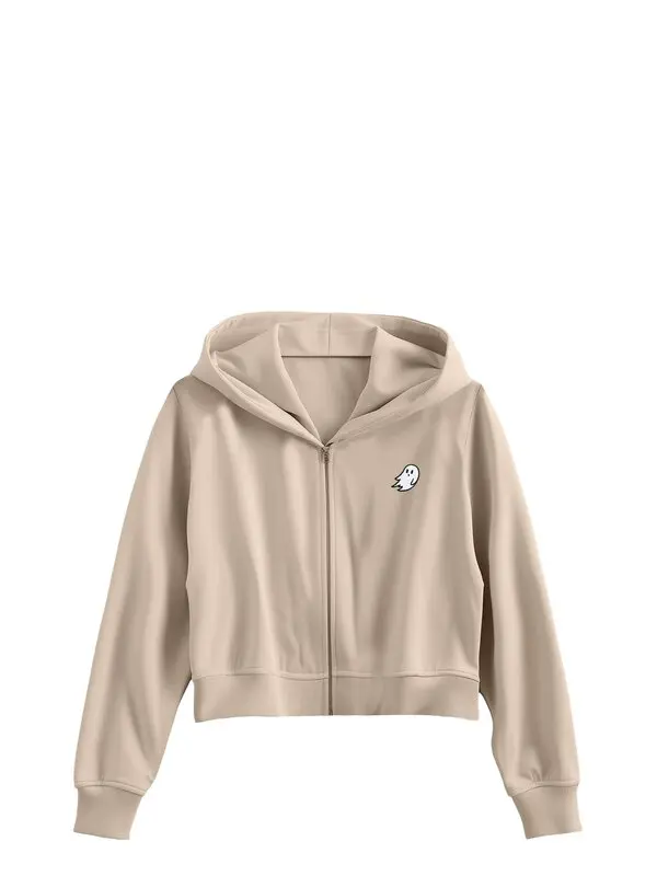 DALIX Ghost Fleece Zip Hoodie - Tan