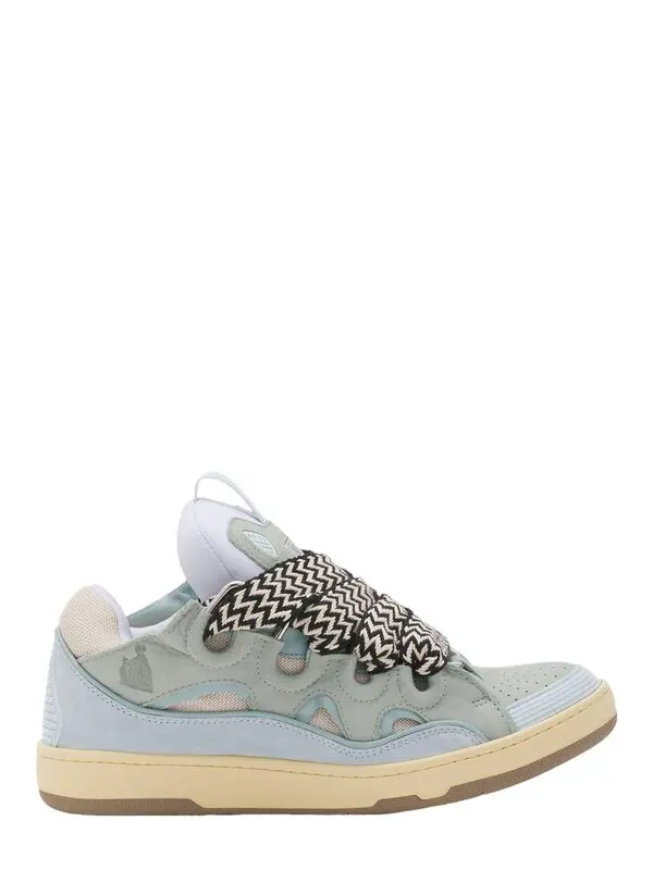 LANVIN Leather Curb Sneakers - Pale Blue