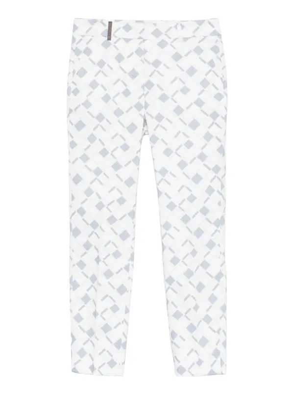 Peserico Geometric-print Trousers - White