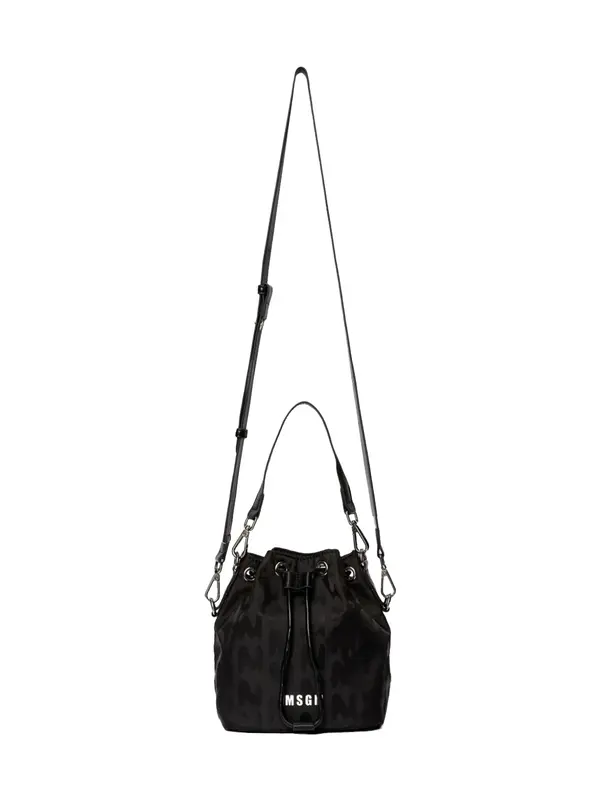 MSGM Logo-lettering Bucket Bag - Black