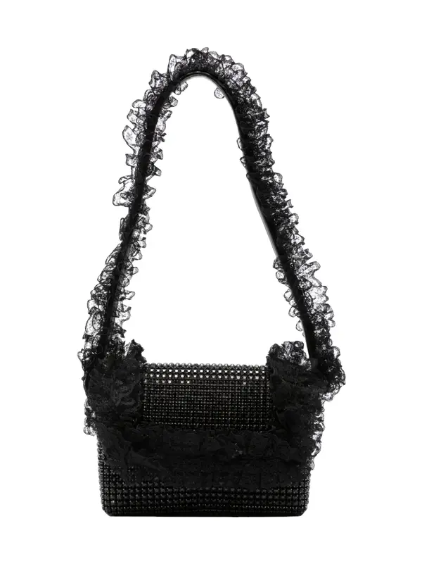 SELF-PORTRAIT Crystal-embellished Shoulder Bag - Black