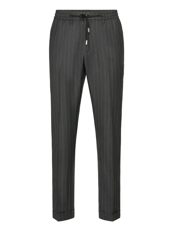 Philipp Plein Pinstriped Wool Jogging Trousers - Grey