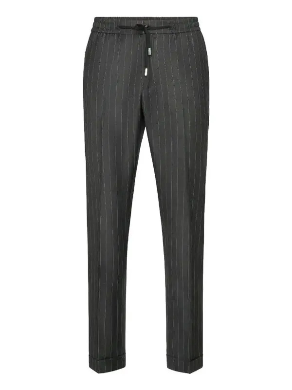 Philipp Plein Pinstriped Wool Jogging Trousers - Grey