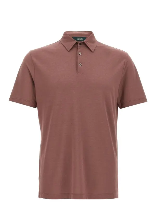 ZANONE Cotton Polo Shirt - Brown