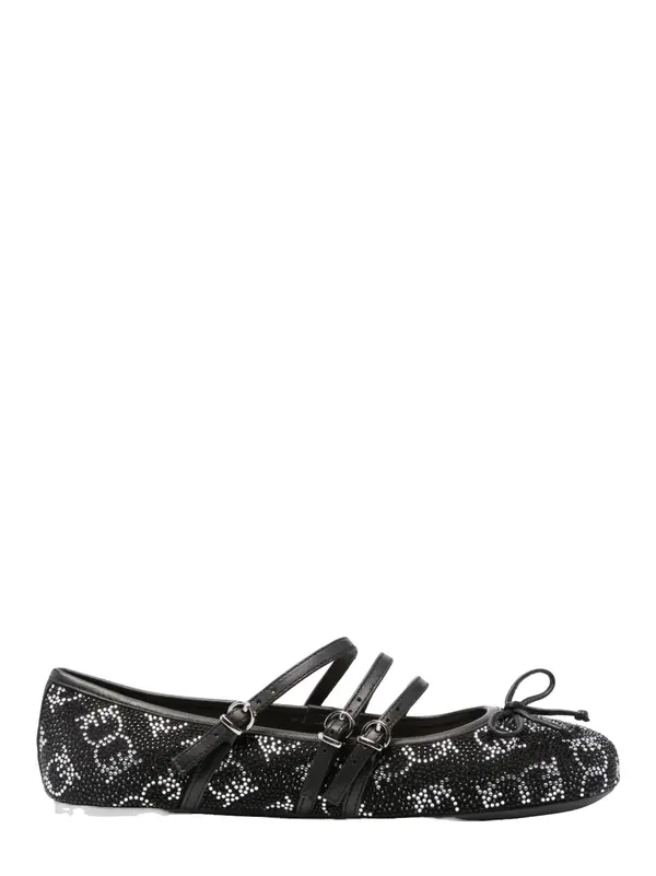 Pinko Crystal-embellished Ballet Flats - Black
