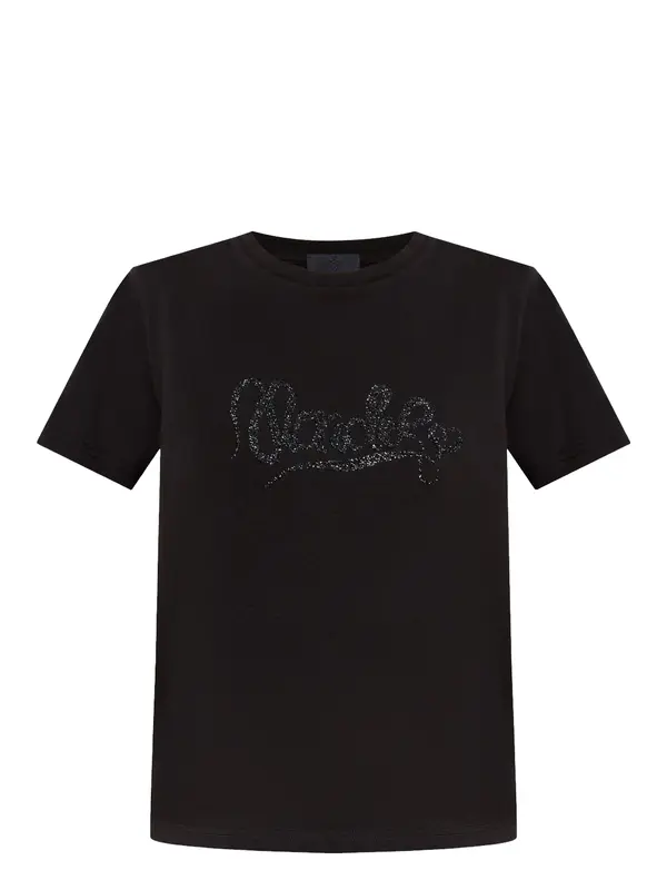 Moncler Glitter-logo T-shirt - Black