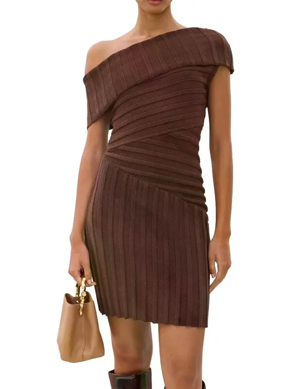 Cult Gaia One-shoulder Mini Dress - Brown