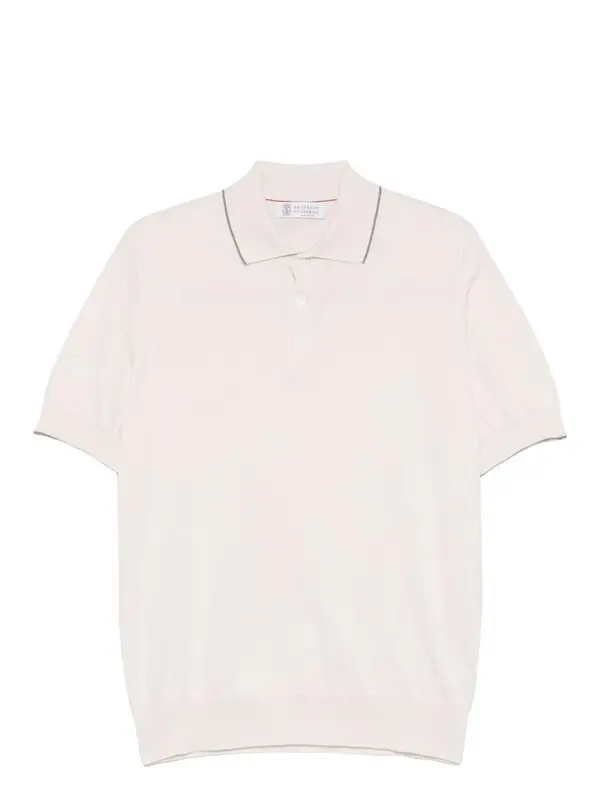 Brunello Cucinelli Contrasting-trim Polo Shirt - Neutrals