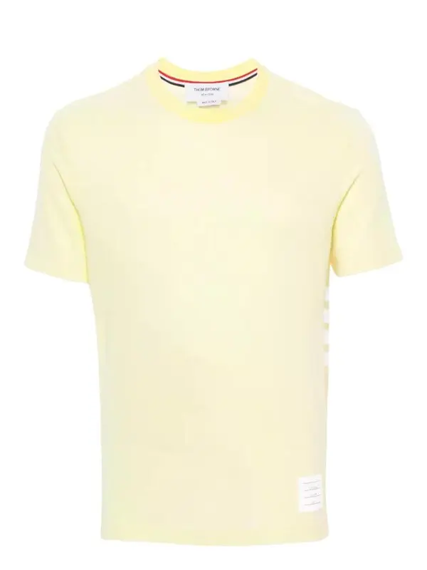 Thom Browne 4-bar Stripe Cotton T-shirt - Yellow
