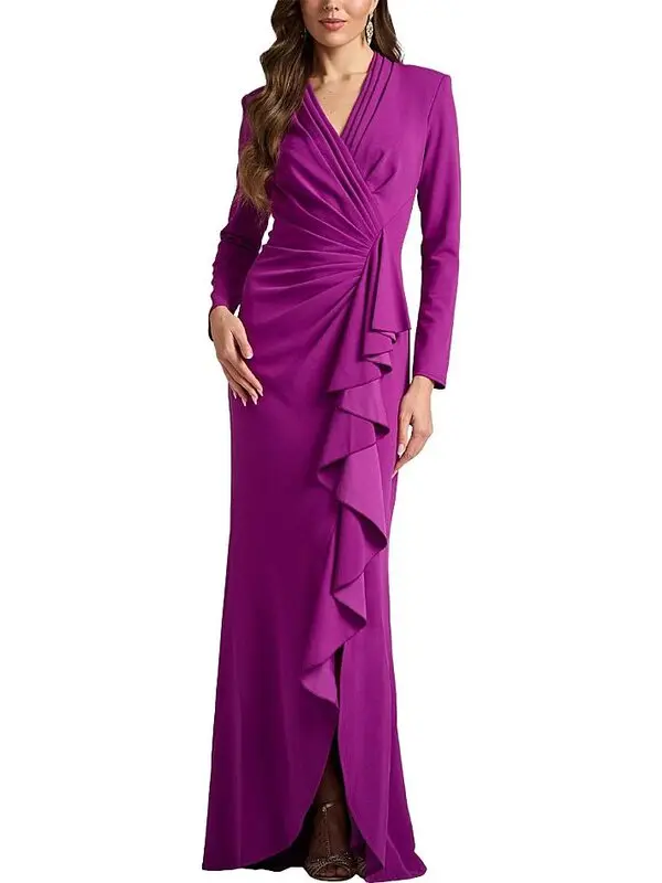 Tadashi Shoji Markum Flounce Gown - Purple