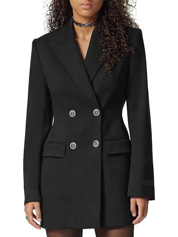 Versace Open Back Double Breasted Jacket - Black