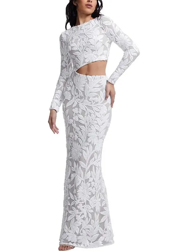 Dress The Population Candace Gown - White-nude