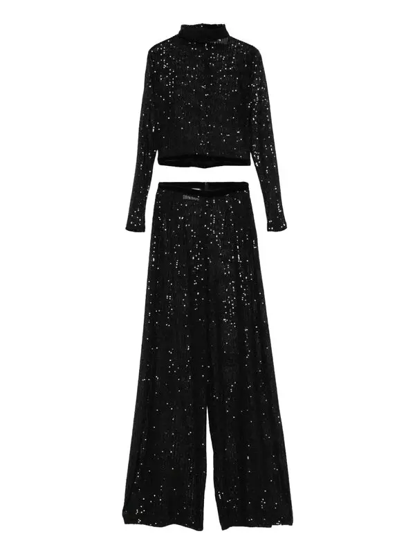 ATU BODY COUTURE Sequin-embellished Trousers Set - Black