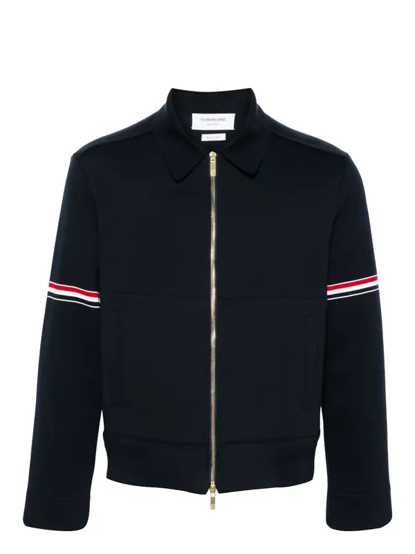 Thom Browne Rwb-stripe Zip-up Jacket - Blue