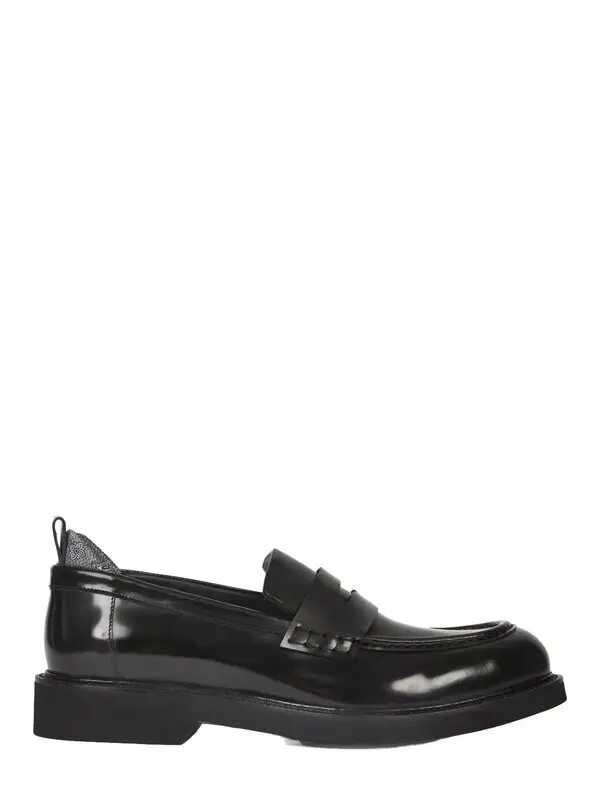 Etro Leather Penny Loafers - Black