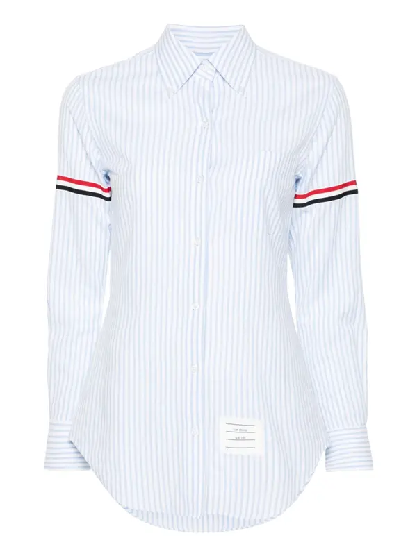 Thom Browne Striped Cotton Shirt - Blue