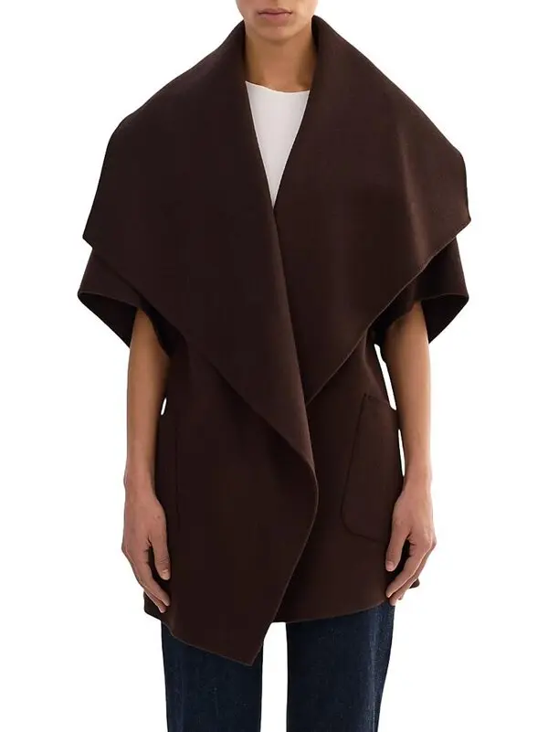 LAMARQUE Penelope Oversized Coat - Dark Brown
