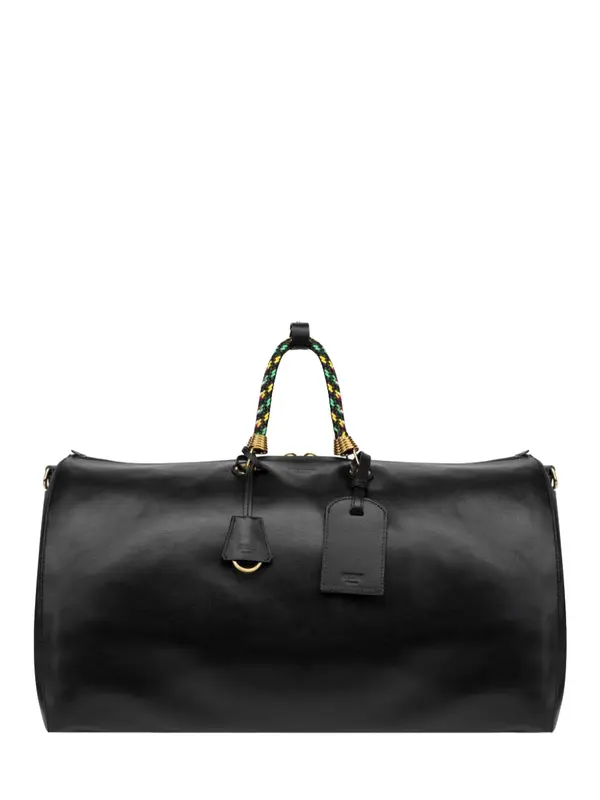 Moschino Zip-up Leather Duffle Bag - Black
