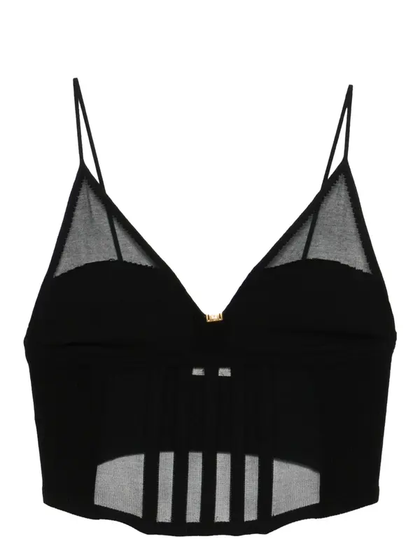 Elisabetta Franchi Corset-style Top - Black