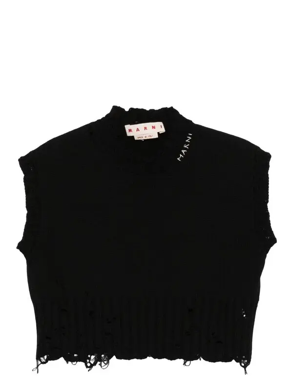 Marni Distressed-effect Vest - Black