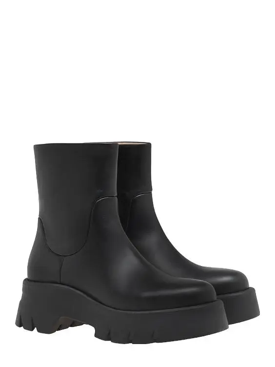 GIANVITO ROSSI Montey Biker Boots - Black Calf Leather