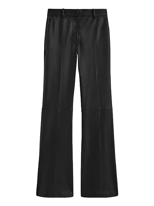 JOSEPH Tafira Flared-leg Leather Trousers - Black