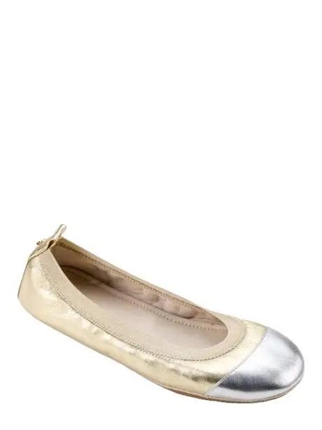 Yosi Samra Samantha Foldable Ballet Flat - Gold