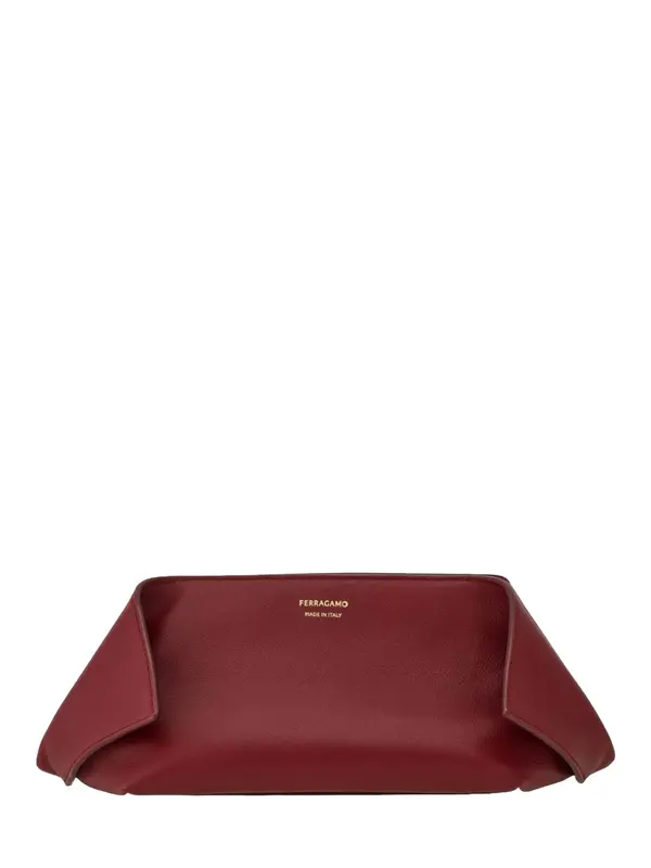 FERRAGAMO Leather Makeup Bag - Red