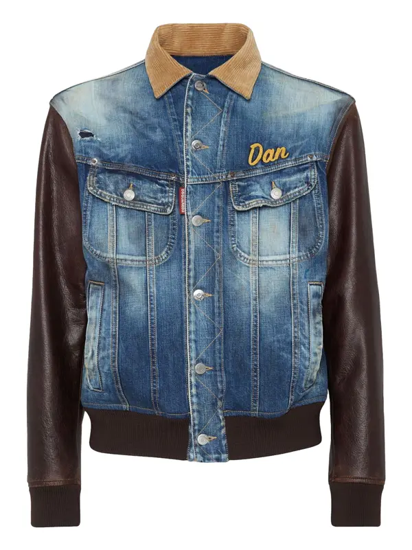 Dsquared2 Mixed-material Denim Jacket - Blue