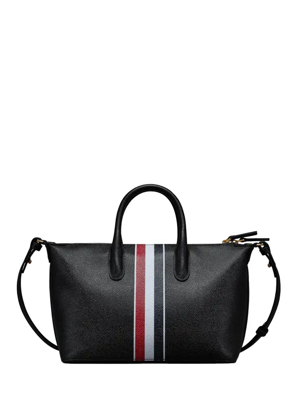 Thom Browne Small Leather Duffle Bag - Black