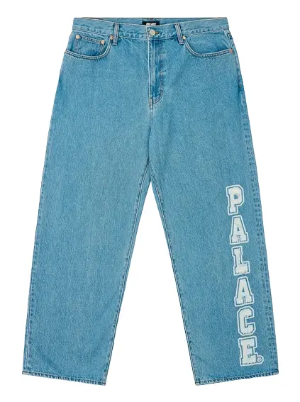 PALACE P90 College Stress Baggy Jean - Stone Wash