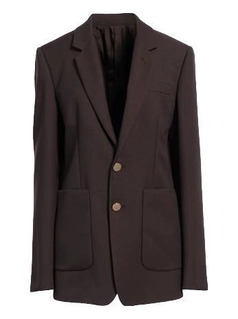 SUPER BLOND Viscose Single-breasted Blazer - Dark Brown