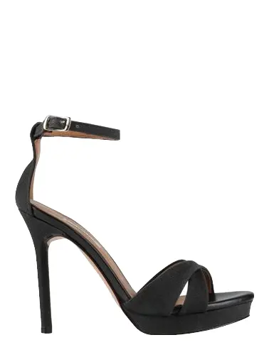 L'AMOUR BY ALBANO Ankle Strap Sandals - Black