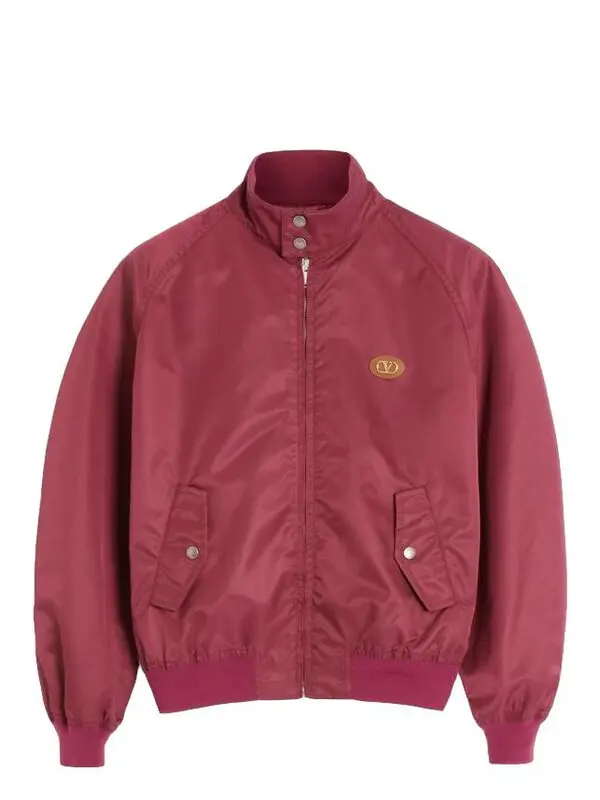 Valentino Garavani Nylon Blouson With Vlogo Patch - Maroon