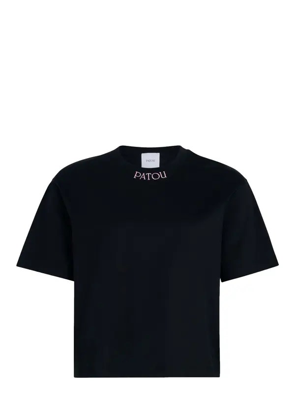 Patou Logo-embroidered T-shirt - Black